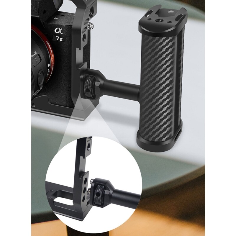 Universal Aluminum Side Handle Grip for DSLR Camera Cage with Cold Shoe ...