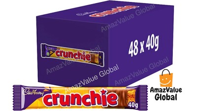 CADBURY CRUNCHIE CHOCOLATE BARS 40g x 48 Full Box Case Party Fillers ...