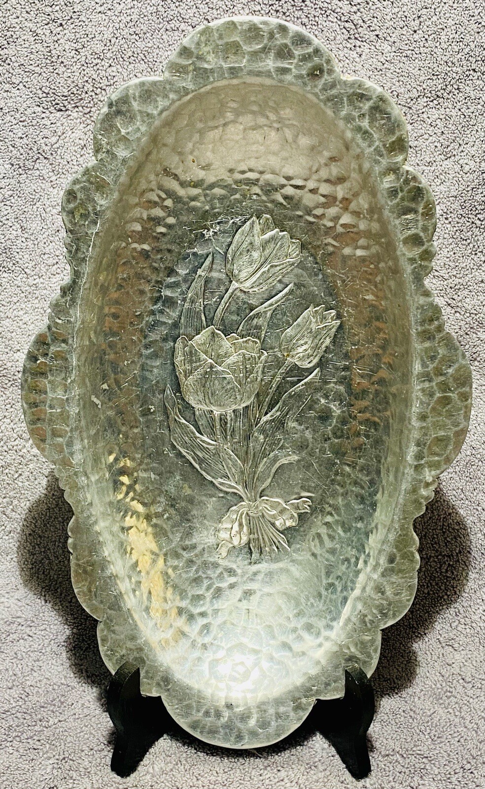 Vintage (50s) Rodney Kent Silver Co Hammered Aluminium Bread Tray 406 ...