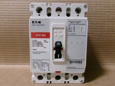NEW Cutler Hammer HFD HFD3020BP10 3 Pole 20 Amp 600V Circuit Breaker ...