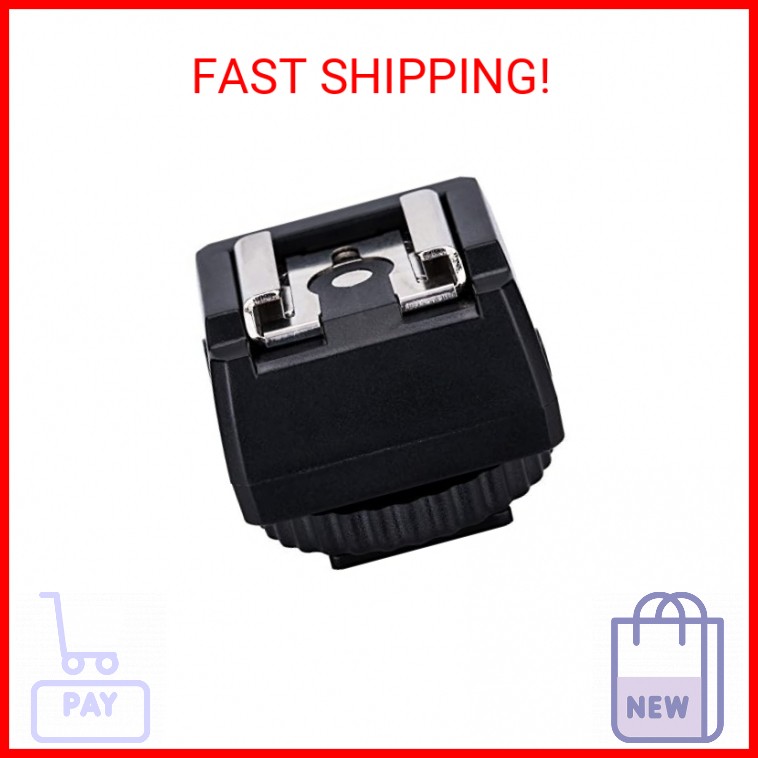 JJC Standard Hot Shoe Adapter with Extra PC sync Connection Port & 3 ...