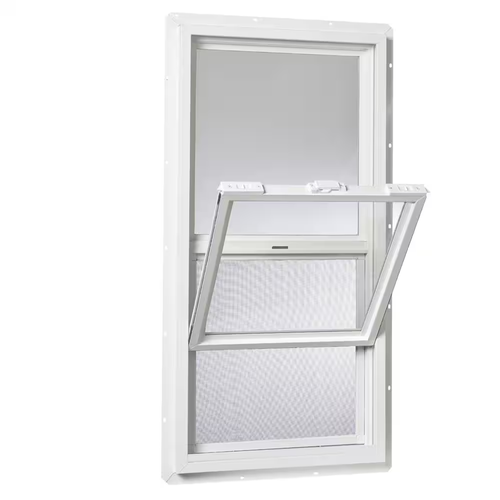 18 In. X 36 In. White Single-Pane Vinyl Single Hung Utility/Shed Window ...