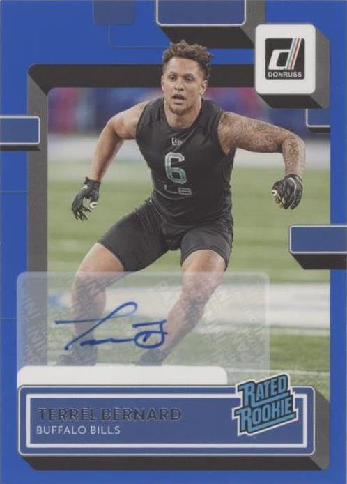 2022 Panini Donruss - Rated Rookie Terrel Bernard #397 Blue Autographs ...