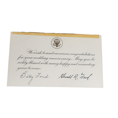 White House Anniversary Card Signature presumed Auto-pen President ...