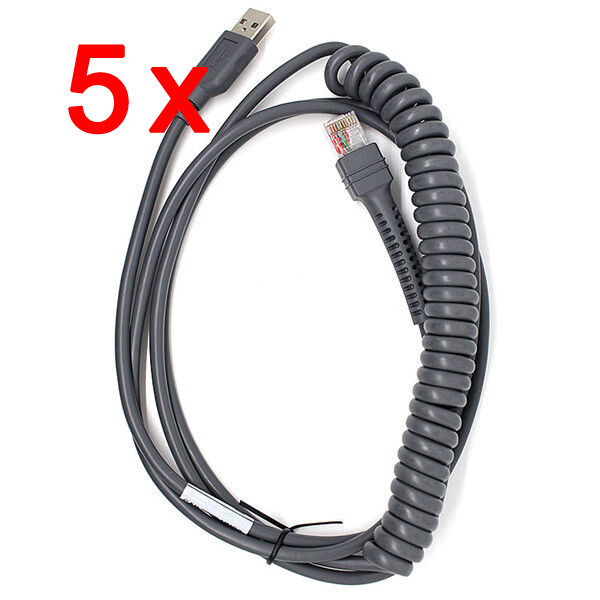 5PCS CBA-U12-C09ZAR 9FT Coiled USB Cable for Motorola Symbol LS2208 ...