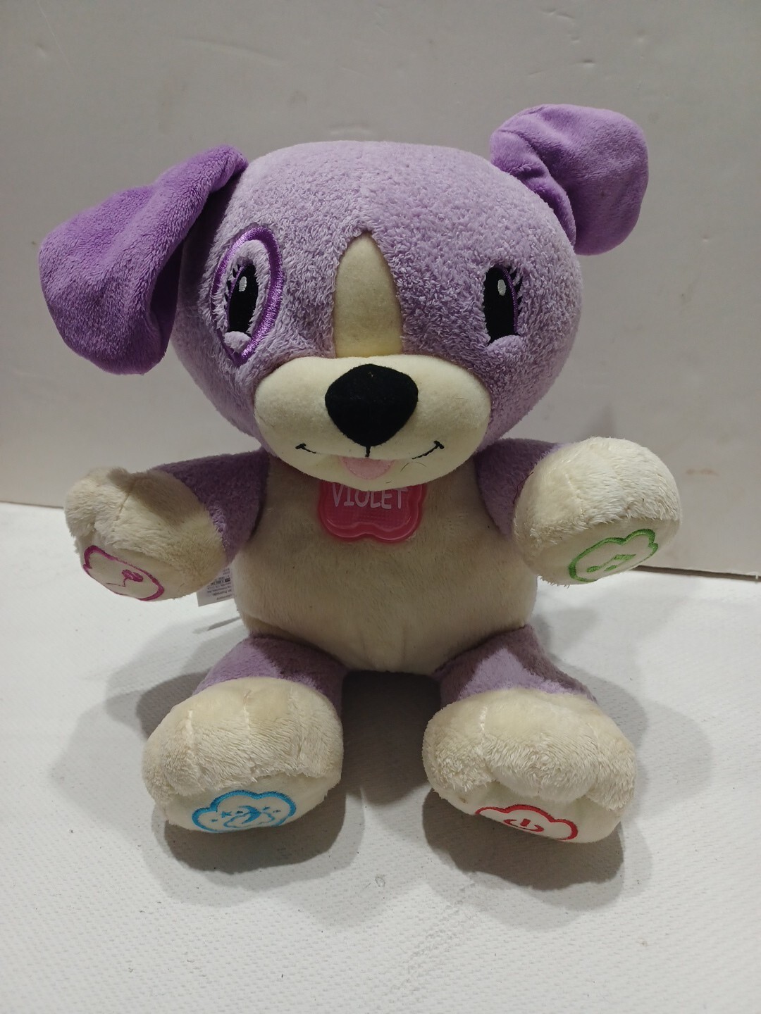 Leap Frog My Pal Violet Interactive 13" Plush Puppy Dog Purple Working ...