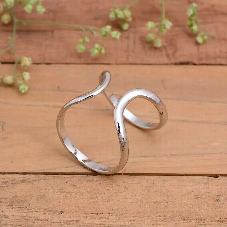 Solid 925 Sterling Silver Arthritis Finger Splint Ring Handmade Thumb ...