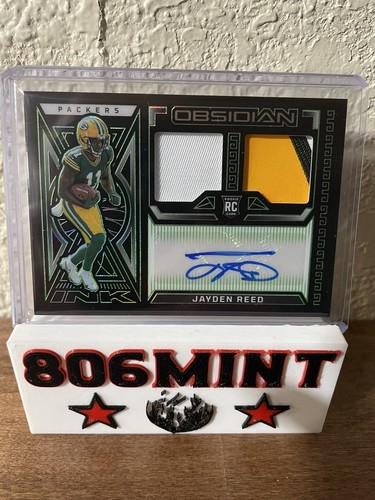 Jayden Reed 2023 Obsidian Electric Etch Green RPA Dual 3 Color Relic ...