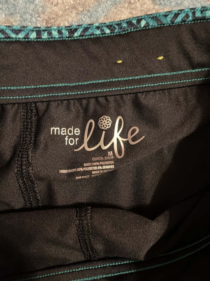 Women's MADE FOR LIFE ACTIVE WEAR QUICK DRY LIGHT SKORT SIZE: M TEAL | eBay