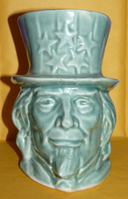 VINTAGE~"MCCOY"~AMERICAN~ART~POTTERY~PATRIOTIC~"UNCLE SAM"~HEADVASE ...