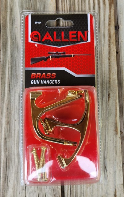 Allen Gun Rack Shotgun Hooks Rifle Hanger Brass Storage Pair Wall Mount ...