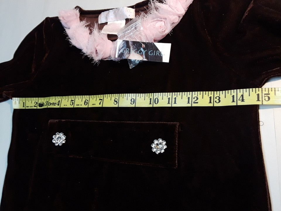 Velvet Brown Girls Party Dress Size 6 Pink Roses Elegant Toddler by ...