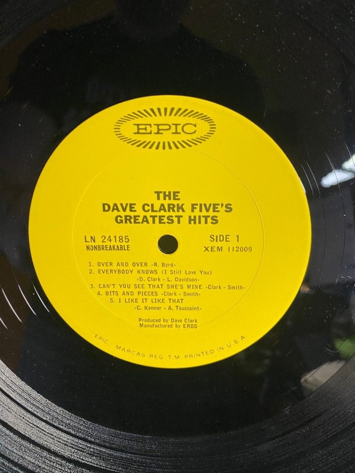 The Dave Clark Five Greatest Hits LP Vinyl Record Epic LN 24185 Vintage ...