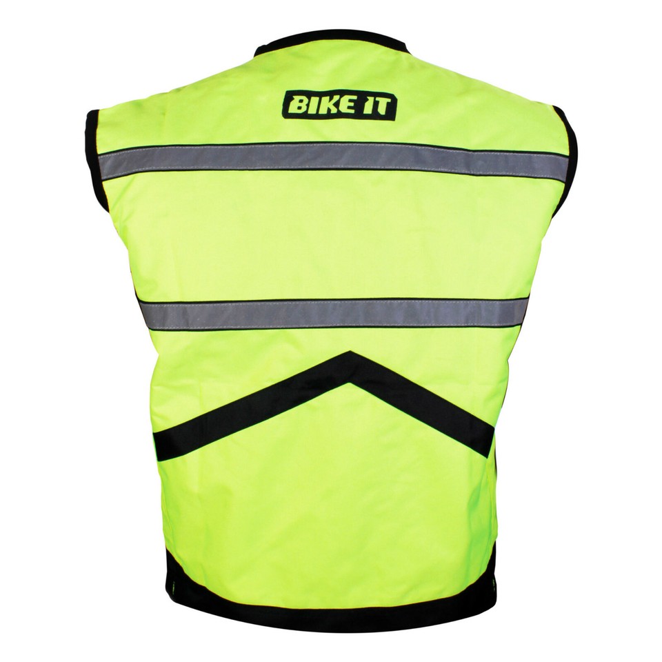 NEW MOTORCYCLE COMMUTER BIKE IT METRO SAFETY HI-VIS REFLECTIVE GILET ...