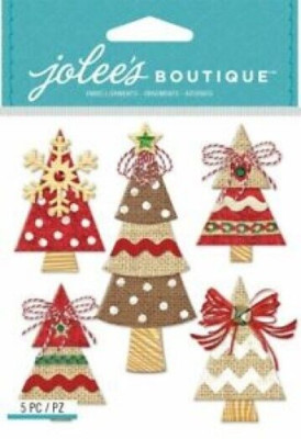 CHRISTMAS Tree Burlap Holiday Decorated Celebrate Jolee's Stickers | eBay