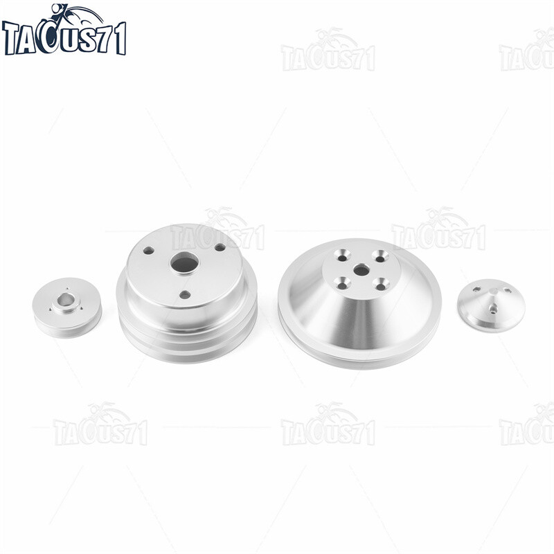 Billet Fit Small Block Chevy V-Belt Pulley Kit SBC LWP 283 302 305 327 ...