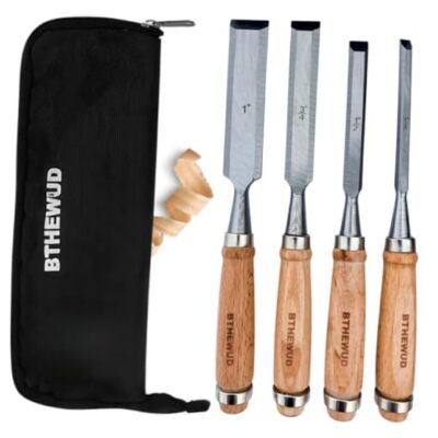 Wood Chisel Set – set of 4 Woodworking Chisels w/CR-V Steel Blades ...