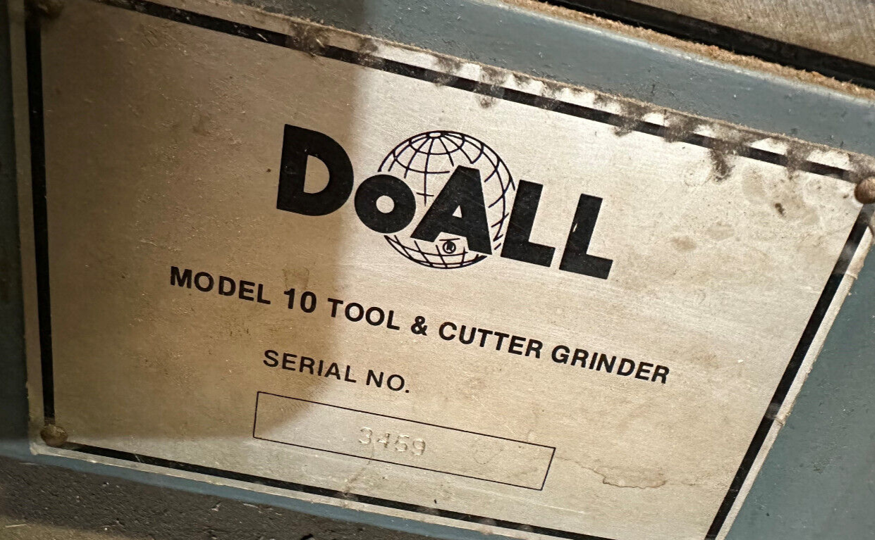 DoAll Model 10 Tool & Cutter Grinder TC-10 Machine (EB240103876) | eBay