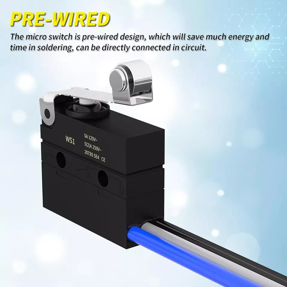 Micro Limit Switch with Lever 6A 12V DC Waterproof Sealed Roller Lever ...
