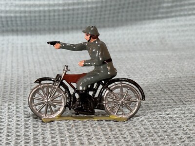 Rare Lead Toy Soldier Motorcycle Dispatch With Pistol Figure France ...