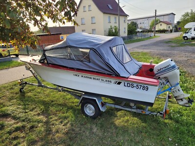 GFK Motorboot 15 ps restauriert inklusive trailer | eBay.de