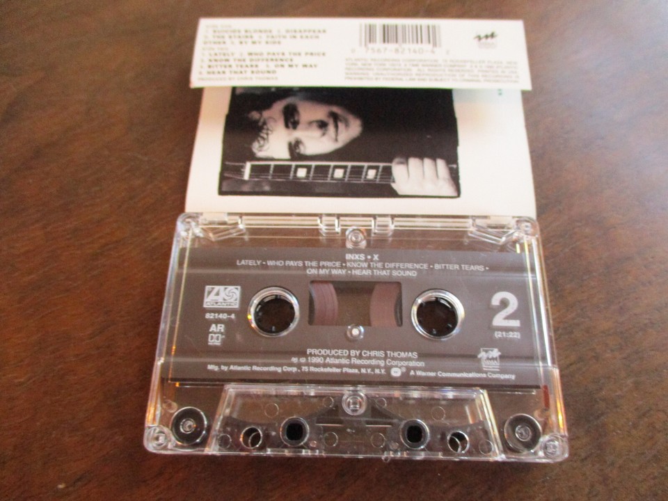 X by INXS - 1990 Atlantic Records Cassette Tape Near Mint $2.75 ...
