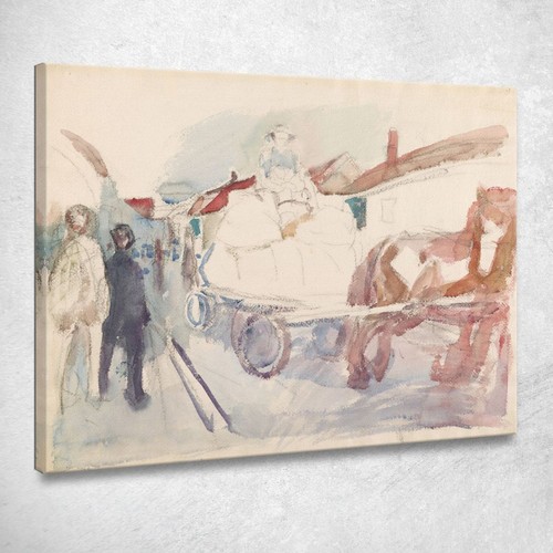Cavallo E Carrozza Per Strada Edvard Munch, em140 quadro stampa su tela ...