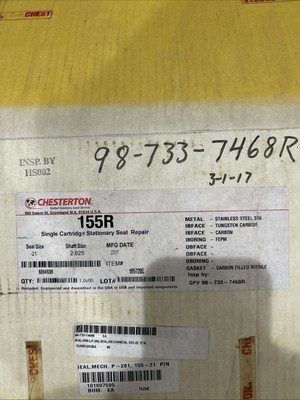 Chesterton 155R Single Cartridge Stationary Seal Repair Kit | 2.625 ...
