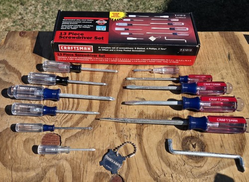 NOS Vintage SEARS Craftsman 41613 13 Piece Screwdriver Set Pratt Reed ...