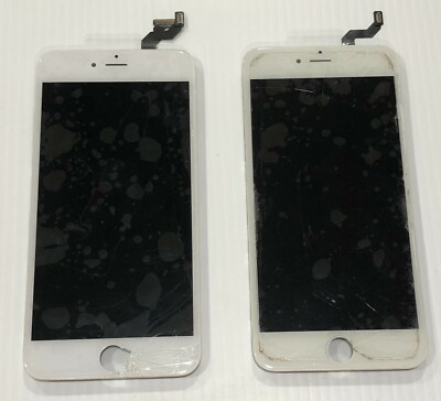Lot of 2 iPhone 6s Plus. Good/Bad LCD with Cracked Screen. For Parts ...