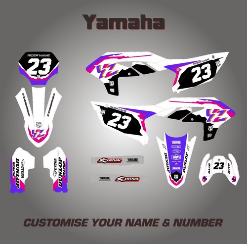 Custom Motocross MX Graphics Kit: YAMAHA YZ YZF 125 250 450 Retro White ...