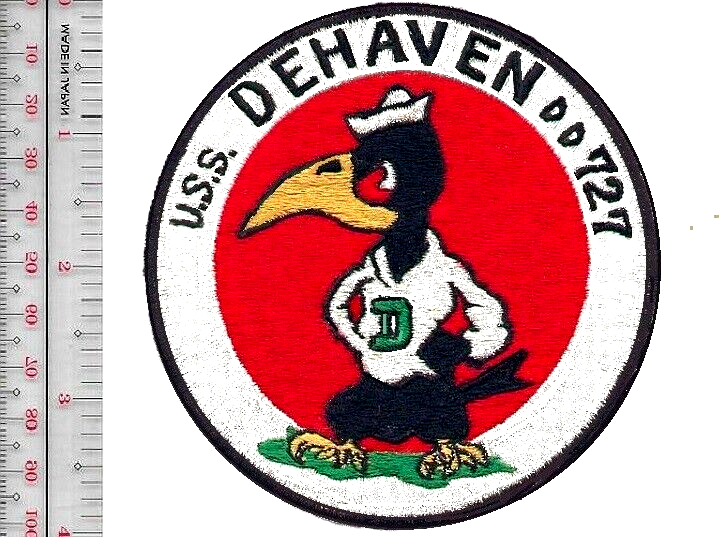 US Navy USN WWII USS Dehaven DD-727 Destroyer 1944 to 1973 Patch vel ...