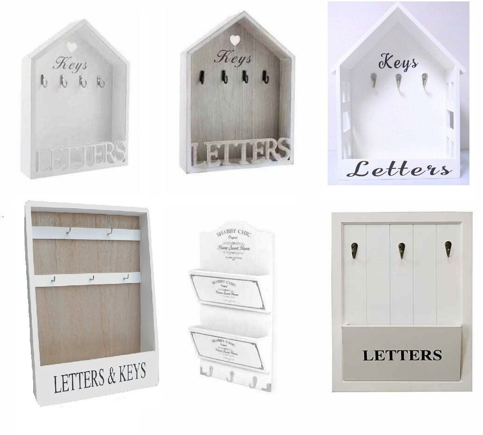 Vintage Letter Rack & Key Holder Hooks House Storage Shabby Chic Wall ...
