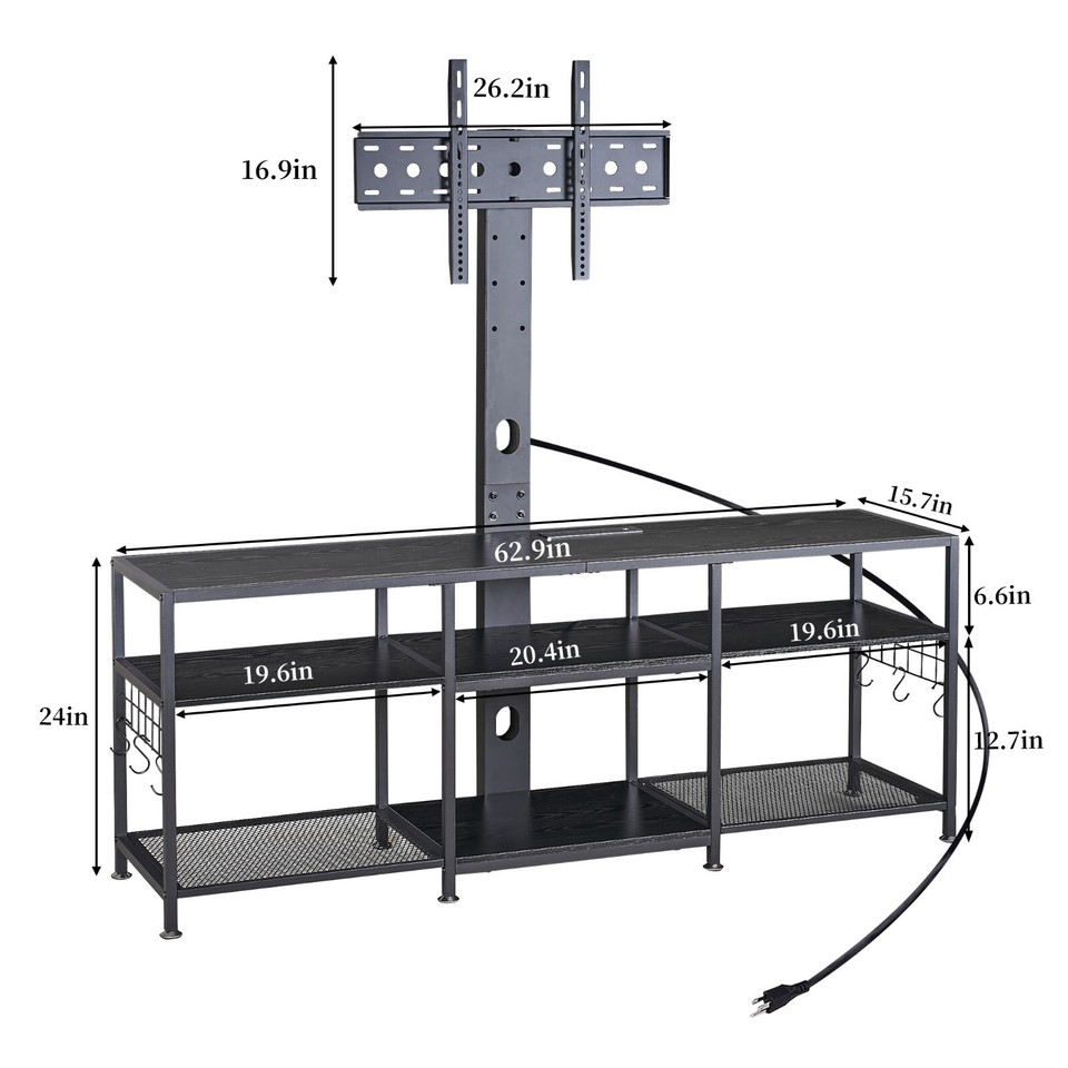TV Stand Entertainment Center Open Shelf Storage Rack Durable with ...