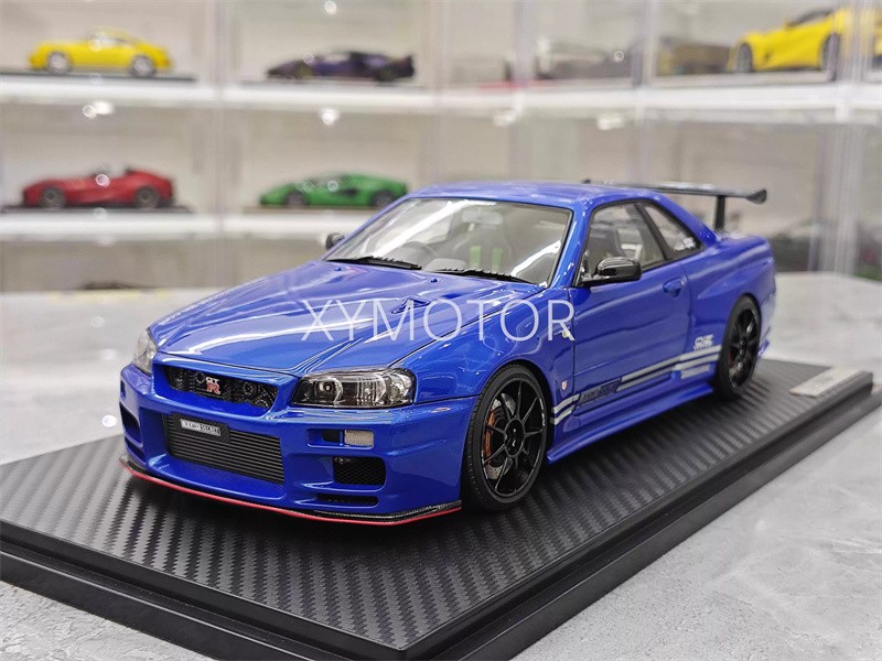 Ignition IG 1/18 Nissan GTR R34 TOP SECRET Resin Diecast Model Car Blue ...