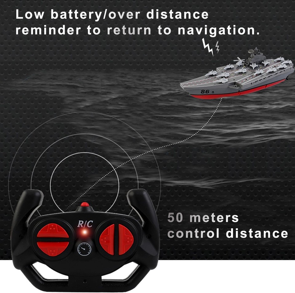 Remote Controlled Warship Battleship Aircraft Carrier 10km/h 4WD 2.4G ...