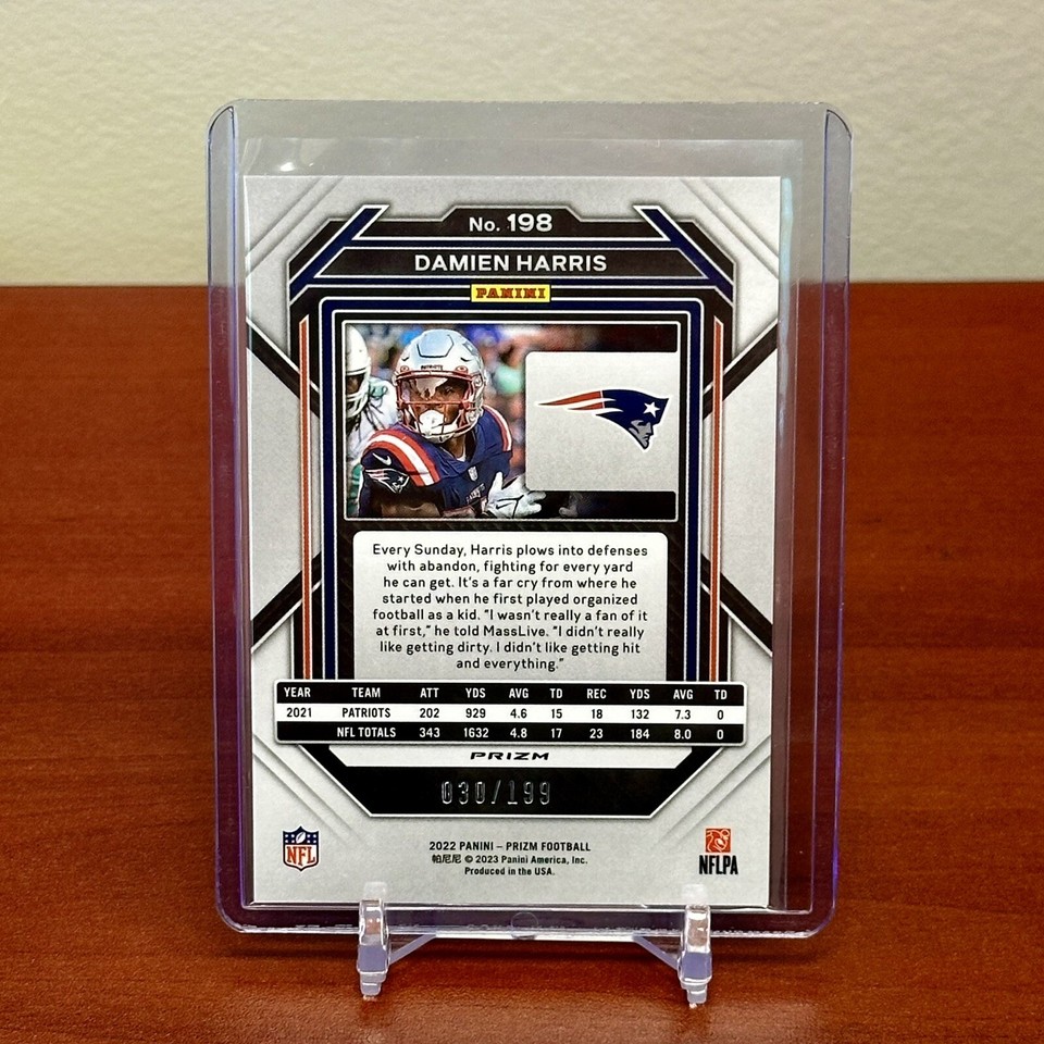 2022 Panini Prizm Damien Harris Blue Wave Prizm Parallel /199 Patriots ...