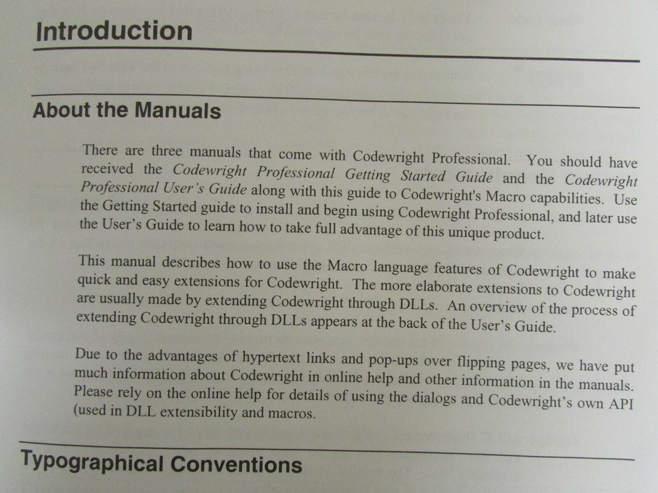 Premia Codewright for Windows Guide To Macros Manual 1998 | eBay