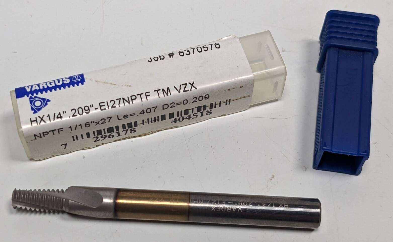 NEW VARGUS Thread Mill Carbide HX1/4" .209"- EI27NPTF-TMVZX Part ...