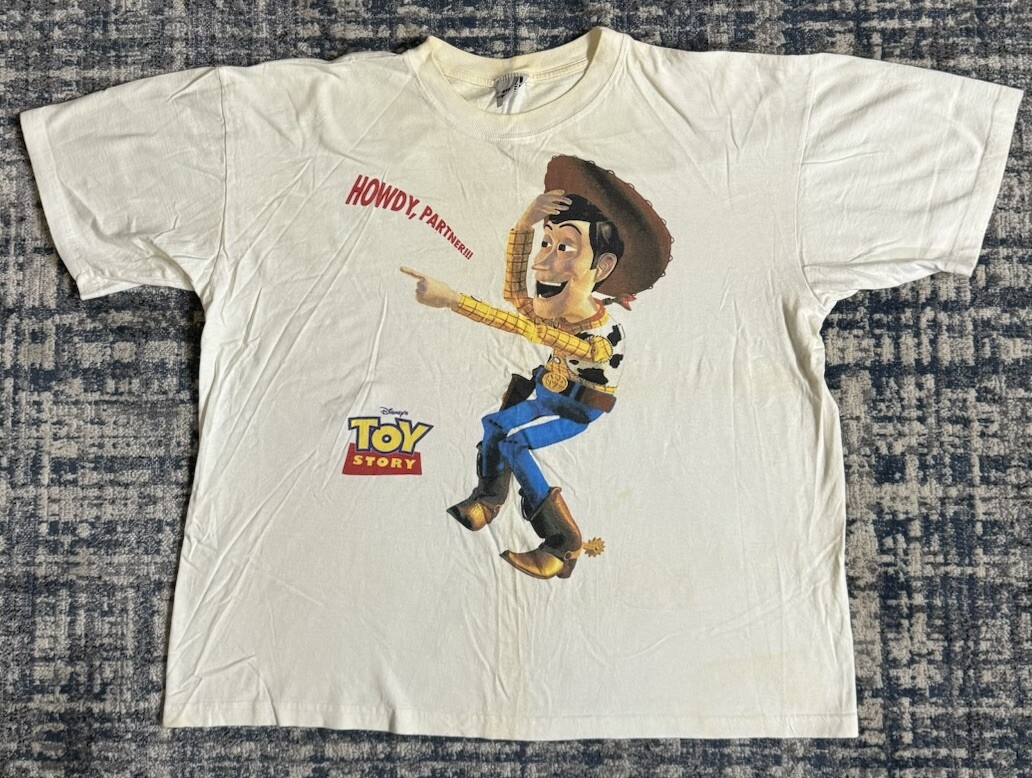 Vintage 1995 Toy Story Woody Howdy Partner T Shirt XL… - Gem