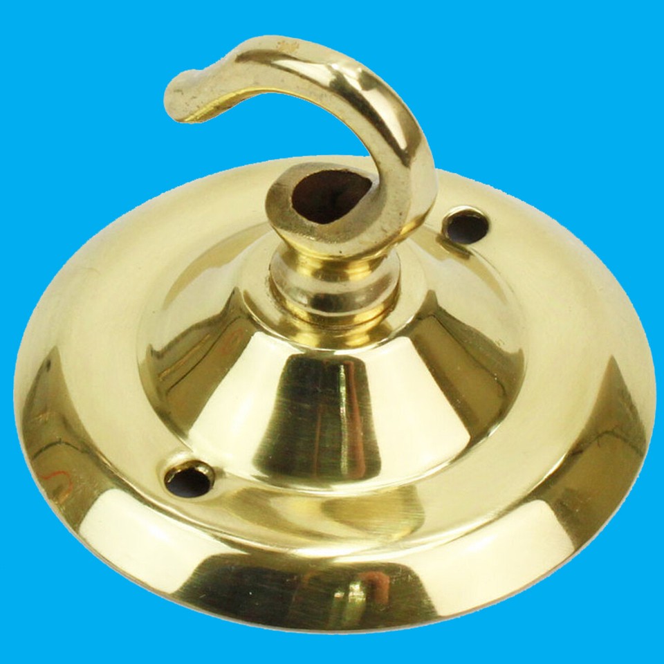 Polished Brass Ceiling Rose With Hook Chandelier Light Fitting Base ...