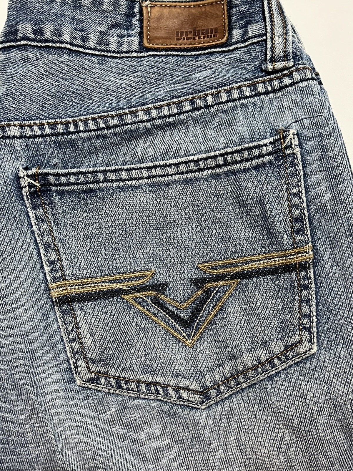 Urban Pipeline Mens Blue Jeans 33x30 Slim Straight Stitched Pockets ...