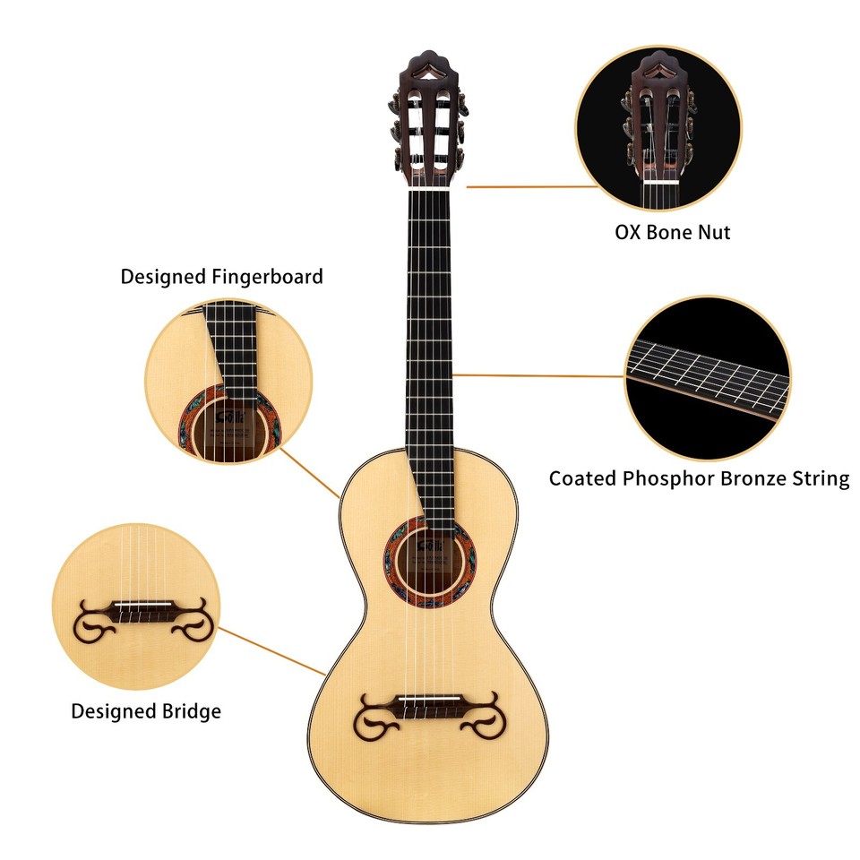 All Solid Classical Guitar Solid Engleman top Solid Flamed Maple back ...