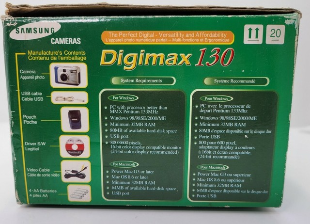 Samsung Digimax 130 1.3MP Digital Camera - Silver for sale online | eBay