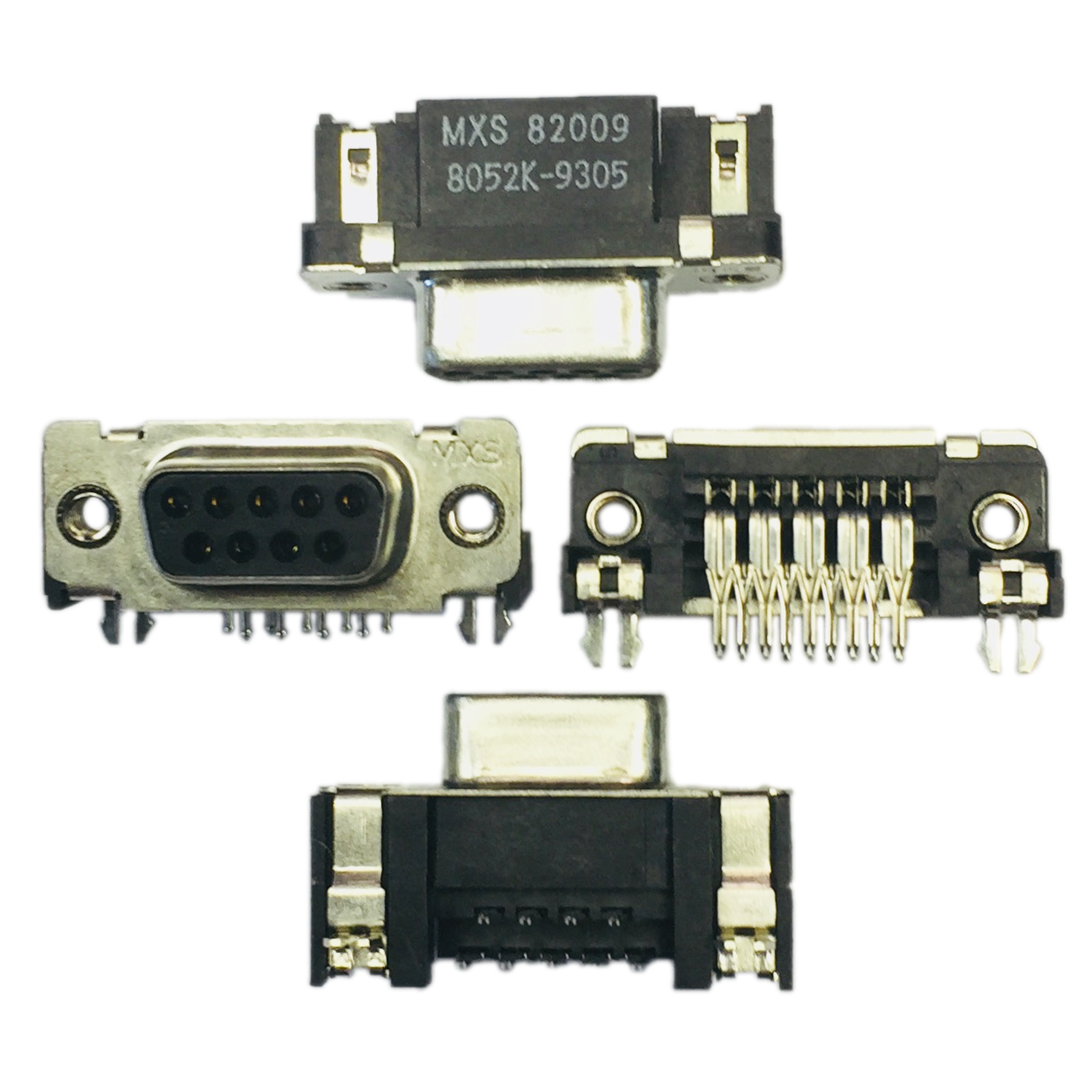 Female D-Sub DB9 9 pin D-Subminiature 82009-8052 Connector Right Angle ...