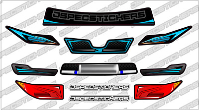 MONTECH RACER STICKER KIT HEADLIGHT GRILL DECAL EXTERNAL 1/10 RC BODY ...