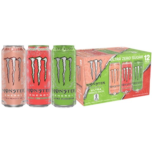 Monster Energy Ultra Zero Sugar VP Drinks 12 Pack Peach Watermelon ...