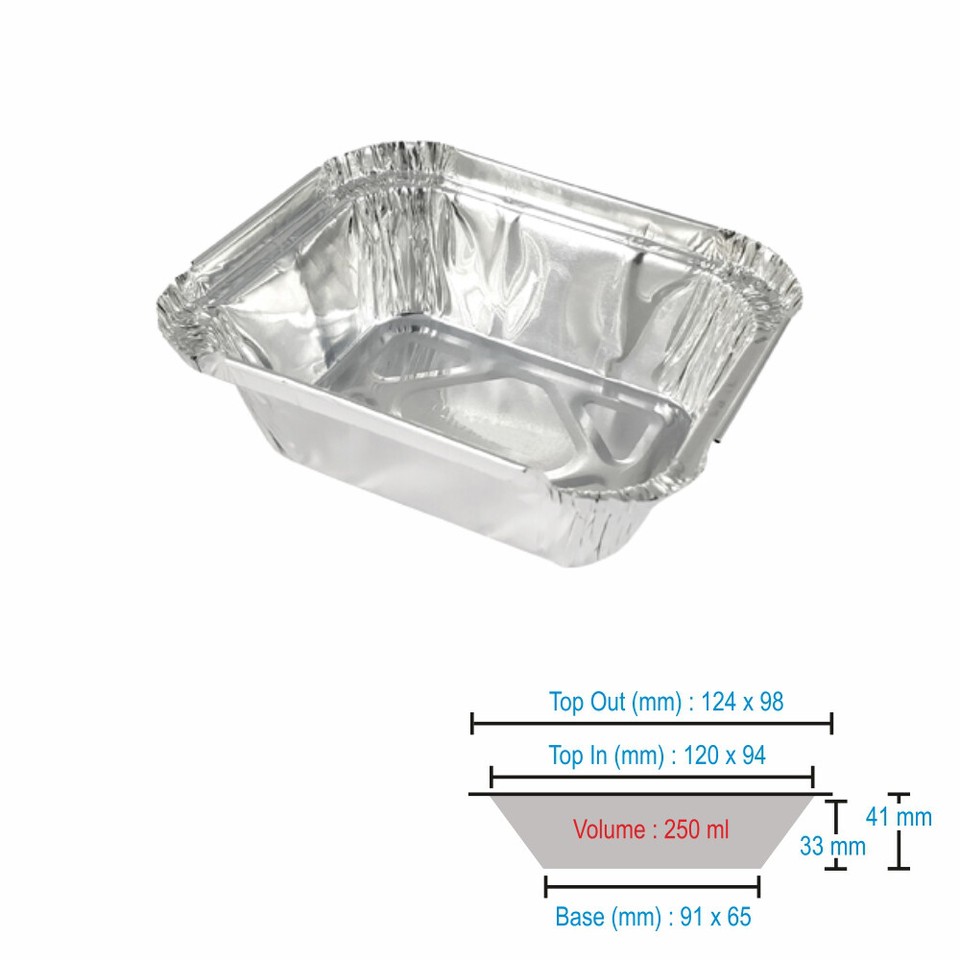 [Set of 150] Disposable Aluminium Foil Tray Containers with Lids ...