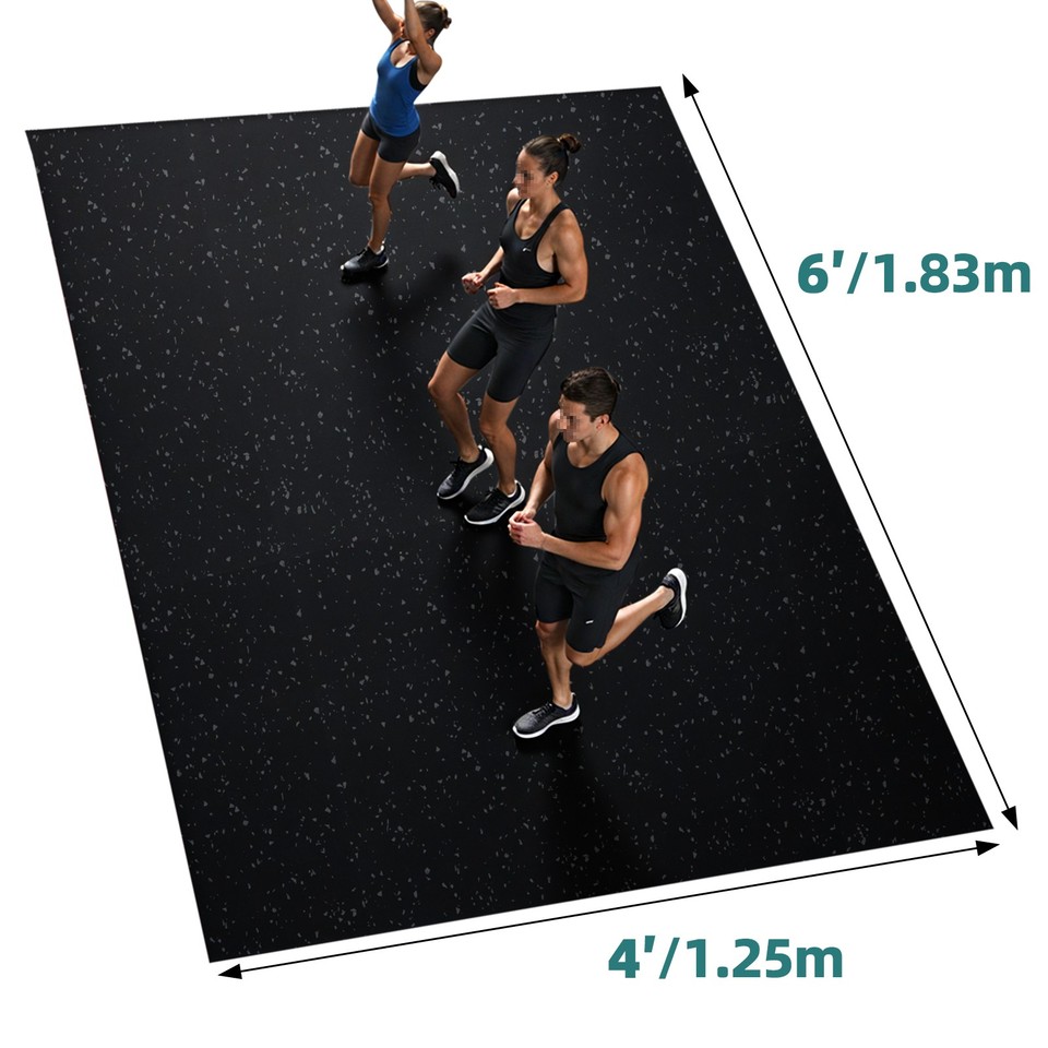 4'x6' Gym Flooring Rubber Heavy Duty 6mm Thick Home Gym Exercise Mats ...