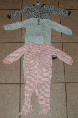 Girls Sz 3-6 Months Footed 3 Pc Soft Snug Fitting Lounge Pajama ...